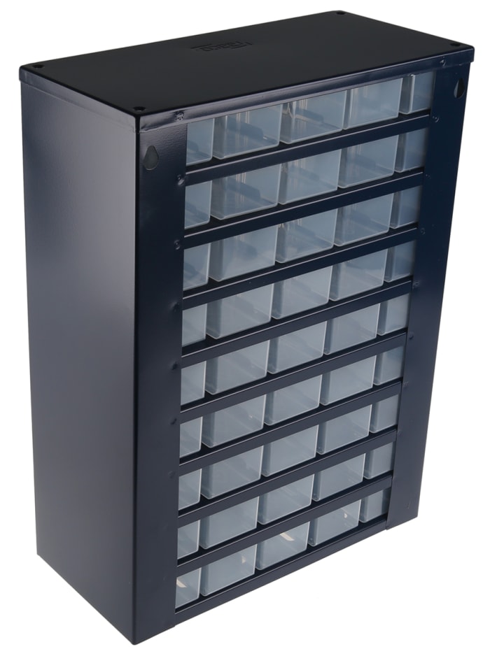 137454 Raaco | Raaco 45 Drawer Storage Unit, Steel, 417mm x 306mm x ...