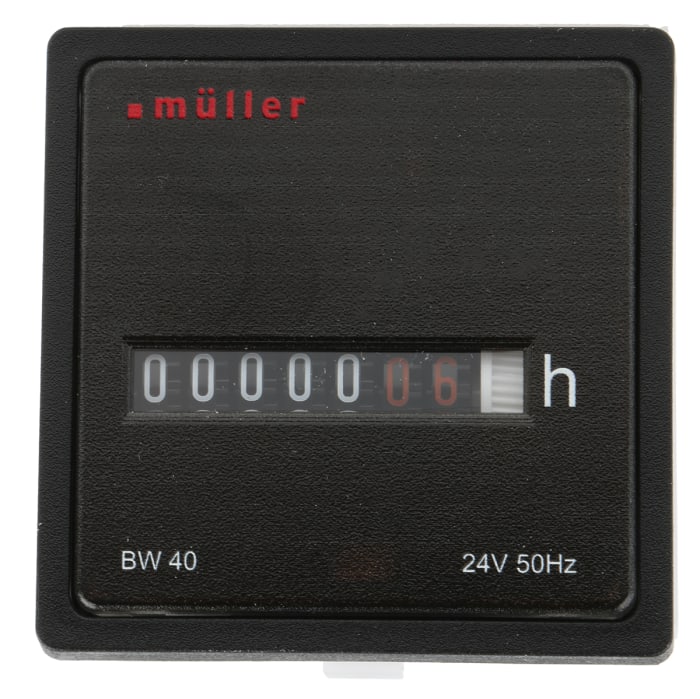 BW 40.28 24V Muller | Muller BW40 Hour Meter, 7 Digit, 24 V ac | 854 ...