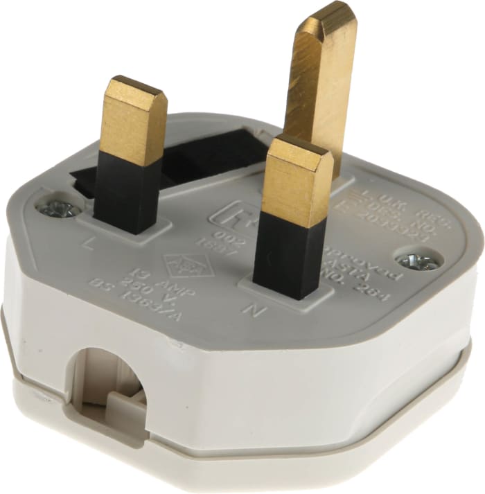 RS PRO | RS PRO UK Mains Plug White, 13A, Cable Thermoplastic, 250 V ...