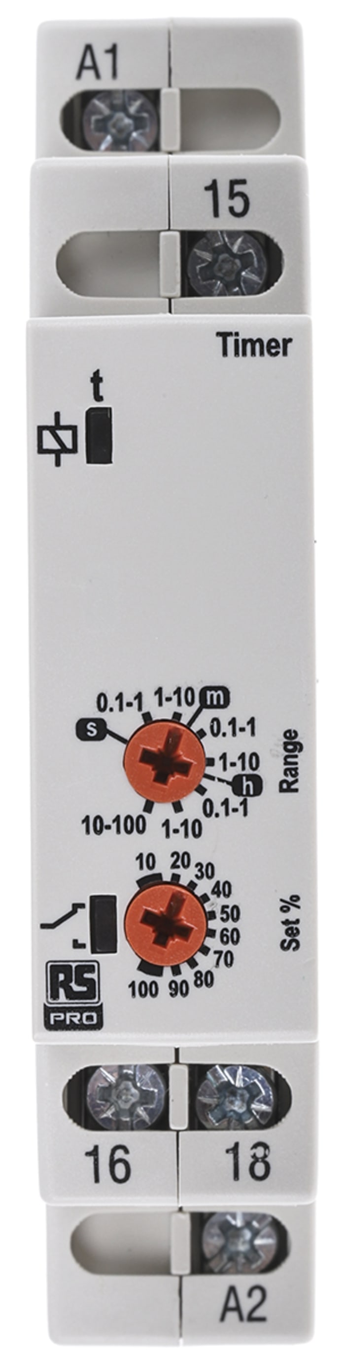RS PRO | RS PRO DIN Rail Mount Timer Relay, 12 → 230V ac/dc, 0.1 s → ...