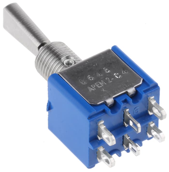 5648A9 APEM | APEM Toggle Switch, Panel Mount, On-Off-(On), DPST ...