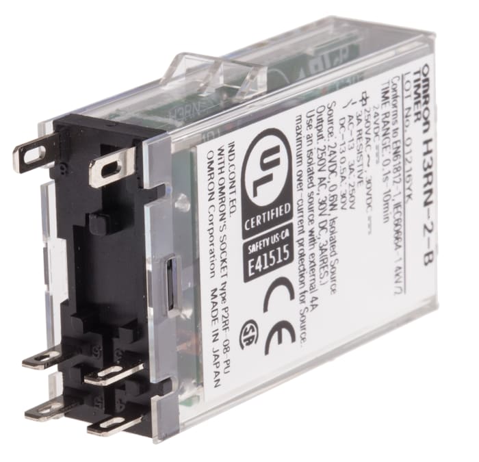 H3RN-2-B 24VAC Omron | Omron H3RN Series Panel Mount Timer Relay, 24V ...