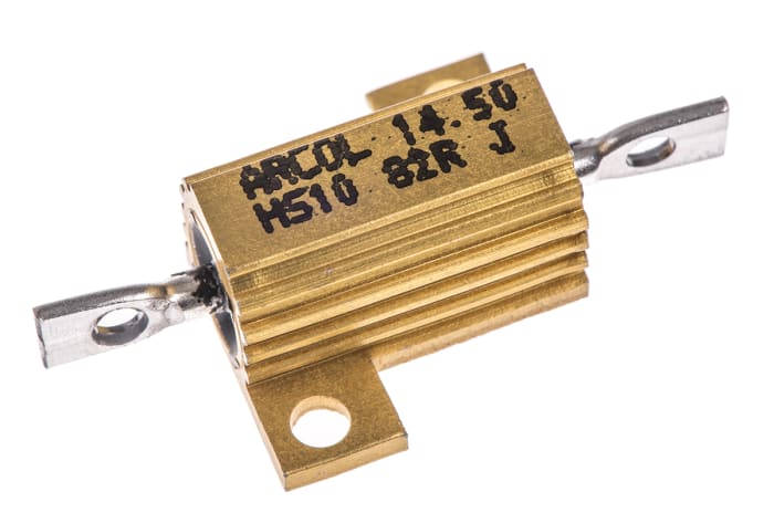 HS10 82R J Arcol | Arcol, 82Ω 10W Wire Wound Chassis Mount Resistor ...