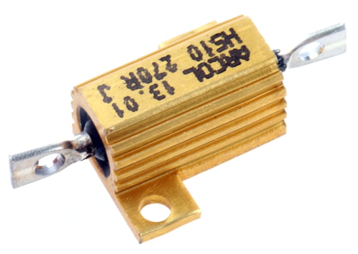 HS10 270R J Arcol | Arcol, 270 Ω 10 W Wirewound Chassis Mount Resistor ...