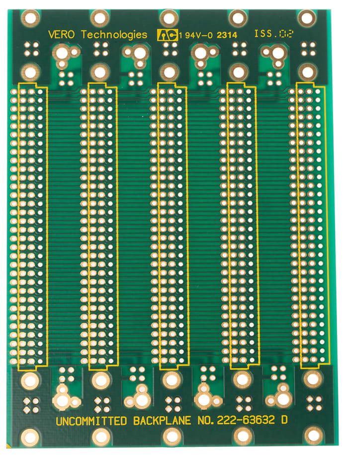 RS PRO | RS PRO 96 Way DIN 41612 Eurocard Backplane FR4 Double Sided 18 ...