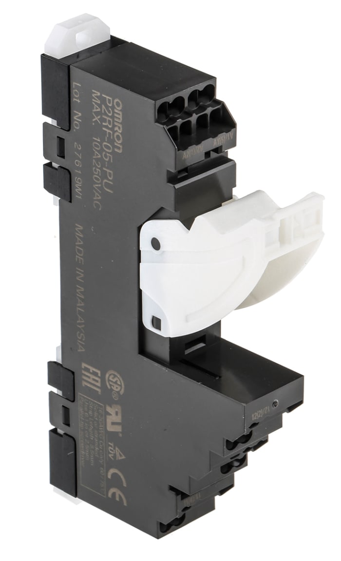 P2RF-05-PU Omron | Omron G2R 5 Pin 250V ac DIN Rail Relay Socket, for ...