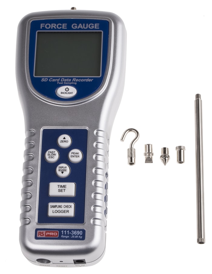 RS PRO | RS PRO Force Gauge RS232, USB, Range: 196N | 111-3690 | RS