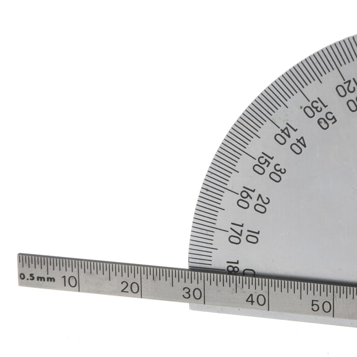 RS PRO | RS PRO 180° Metric Bevel Protractor Head, 150 mm Tempered ...