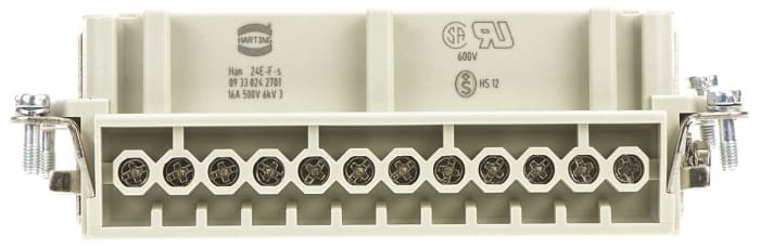 09330242701 HARTING | HARTING Heavy Duty Power Connector Insert, 16A ...
