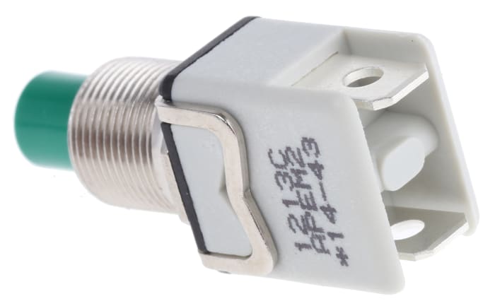 1213C GREEN APEM | APEM Push Button Switch, Momentary, Panel Mount, 12.2mm Cutout, SPST, 250V ac ...