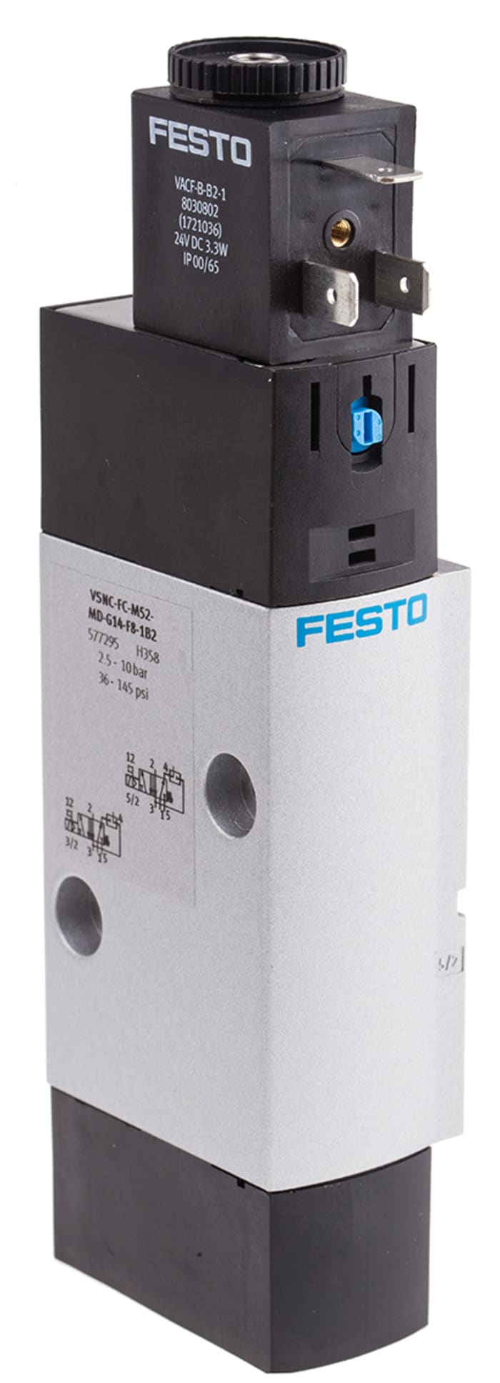 VSNC-FC-M52-MD-G14-F8-1B2 Festo | Festo 5/2 Pneumatic Solenoid Valve - Solenoid/Spring G 1/4 ...