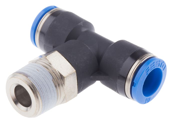 QST-3/8-10 Festo | Festo QS Series Tee Threaded Adaptor, Push In 10 mm ...