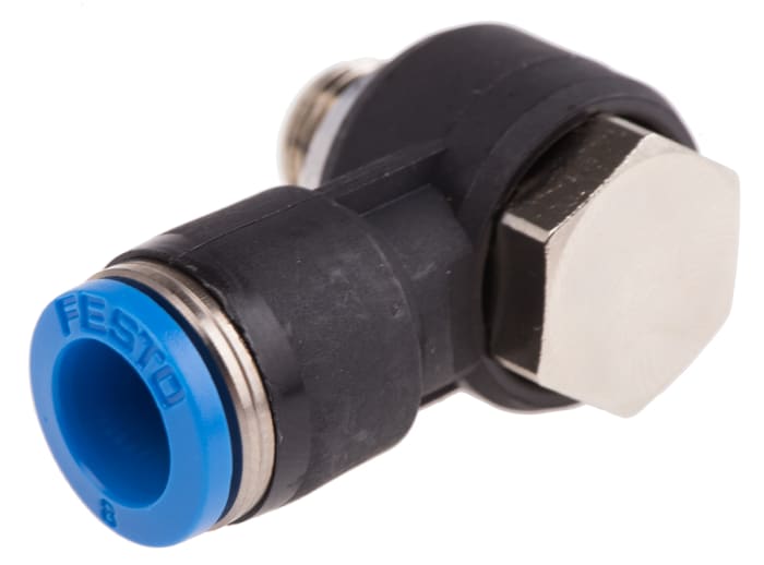 QSLV-G1/8-8 Festo | Festo QS Series Elbow Threaded Adaptor, G 1/8 Male to Push In 8 mm, Threaded ...