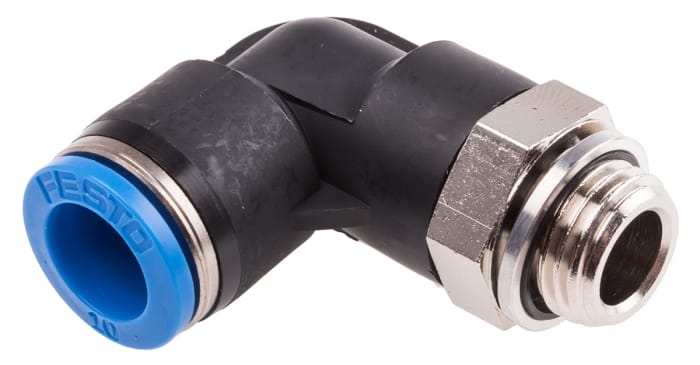 QSL-G1/4-10 Festo | Festo QS Series Elbow Threaded Adaptor, G 1/4 Male to Push In 10 mm ...