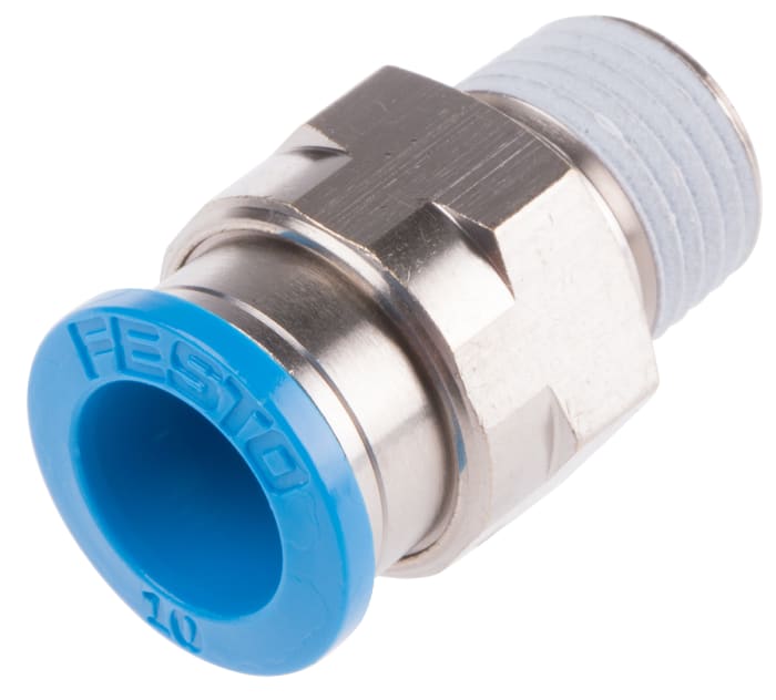 QS-1/4-10 Festo | Festo Straight Threaded Adaptor to R 1/4 Male to Push In 10 mm, QS Series 14 ...