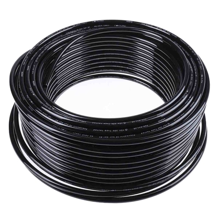 PUN-6X1-SW Festo | Festo Compressed Air Pipe Black Polyurethane 6mm x ...