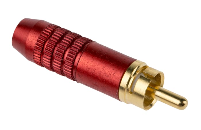RS PRO | RS PRO Red Cable Mount RCA Plug, Gold, 5A | 122-2374 | RS