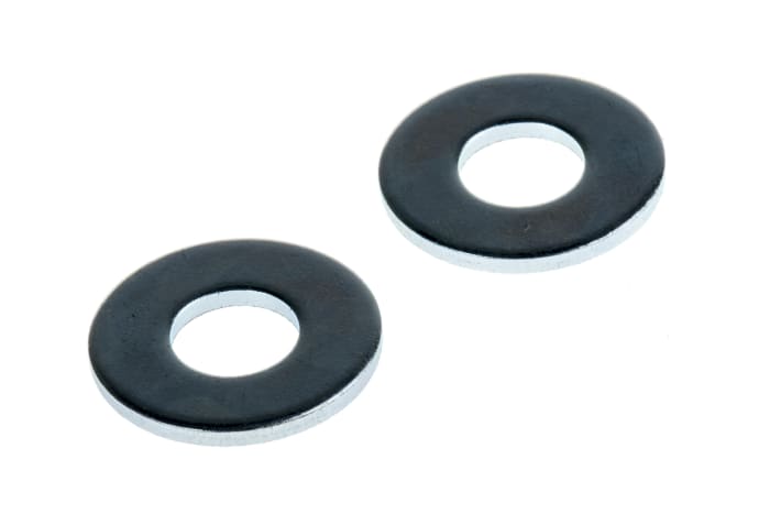 RS PRO | RS PRO Bright Zinc Plated Steel Plain Washers, M5, BS 4320 ...