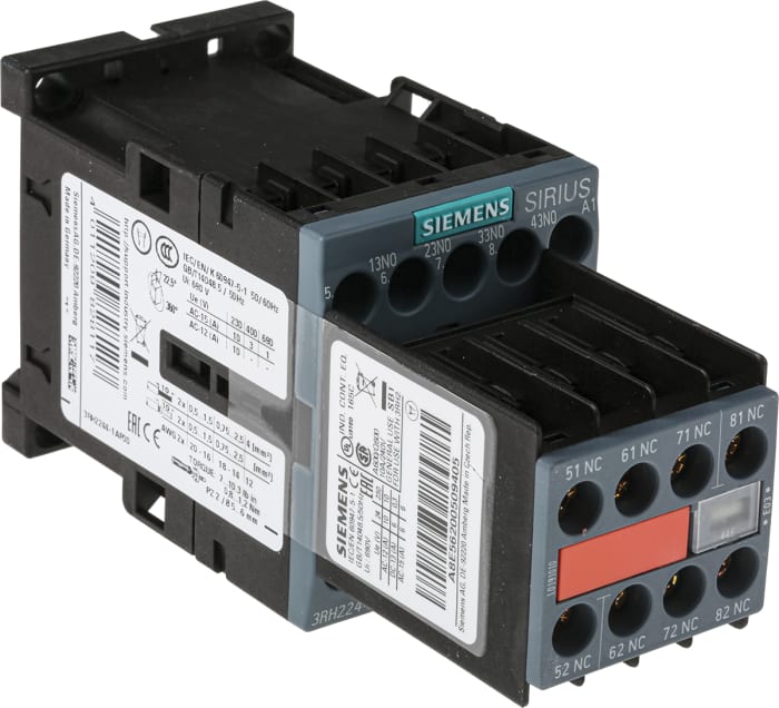 3RH2244-1AP00 Siemens | Siemens SIRIUS 3RH2 Contactor Relay, 10 A, 4NO ...