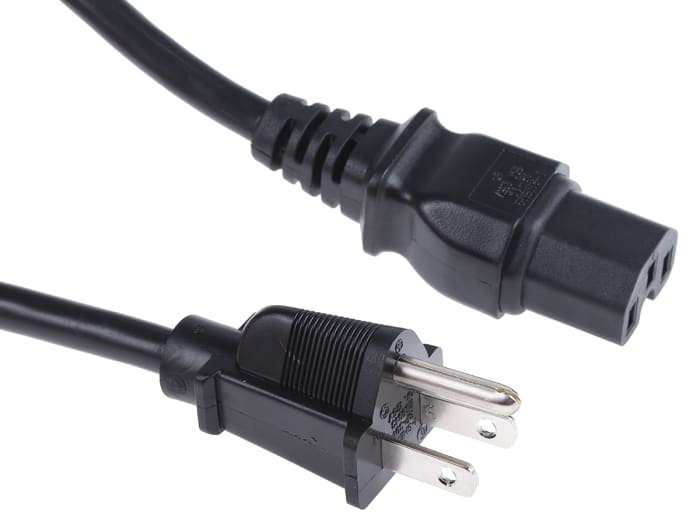 RS PRO | RS PRO Straight IEC C15 Socket to Straight Type B US Plug Plug ...