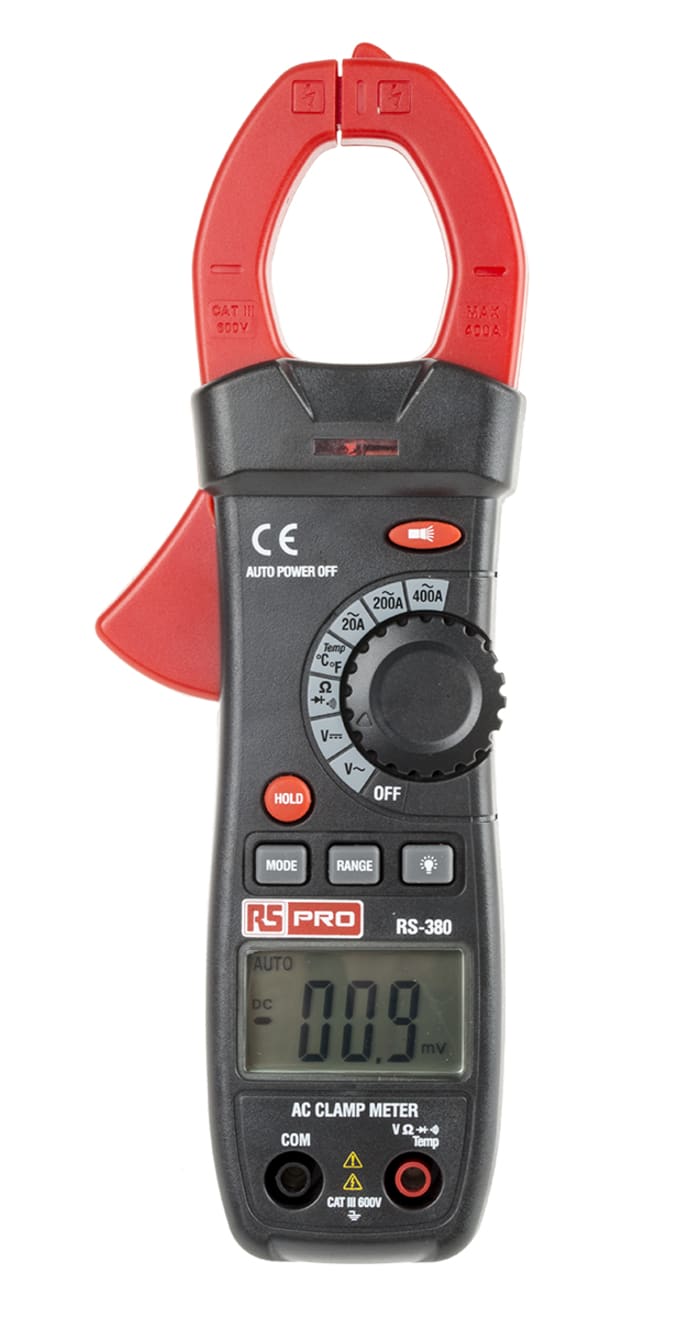 RS PRO | RS PRO RS380 Clamp Meter, Max Current 400A ac CAT III 600 V ...