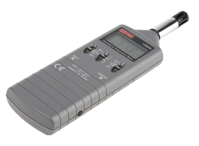 RS PRO | RS PRO RS1360A Handheld Hygrometer, ±3 %RH Accuracy, +140 °F ...