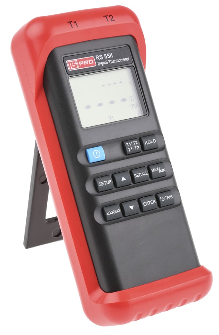 RS PRO | RS PRO RS55-II Wired Digital Thermometer, J, K Probe, 2 Input ...