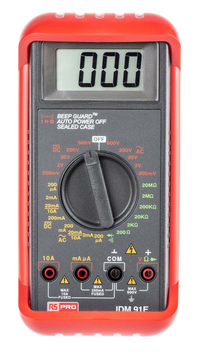 RS PRO | RS PRO IDM91E Handheld Digital Multimeter, 10A ac Max, 10A dc ...