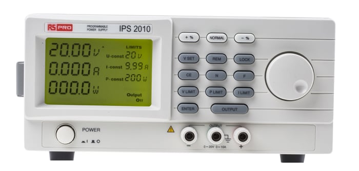 RS PRO | RS PRO Digital Bench Power Supply, 0 → 20V, 10A, 1-Output ...