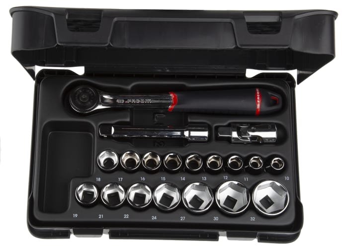 S.161-2P6PB Facom | Facom 19-Piece Metric 1/2 in Standard Socket Set ...