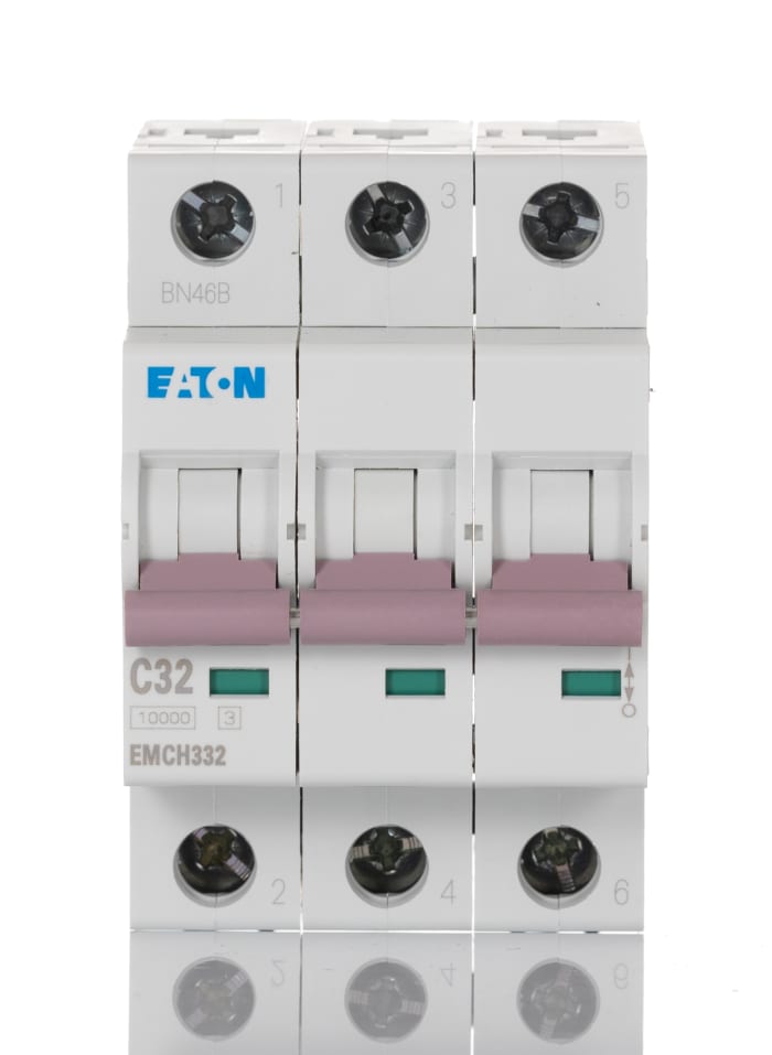 EMCH332 EMCH332 Eaton | Eaton MEMShield MCB, 3P, 32A Curve C, 230V AC ...