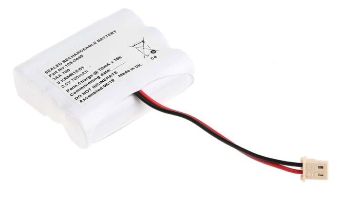 RS PRO | RS PRO 3.6V NiCd Rechargeable Battery Pack, 700mAh - Pack of 1 ...