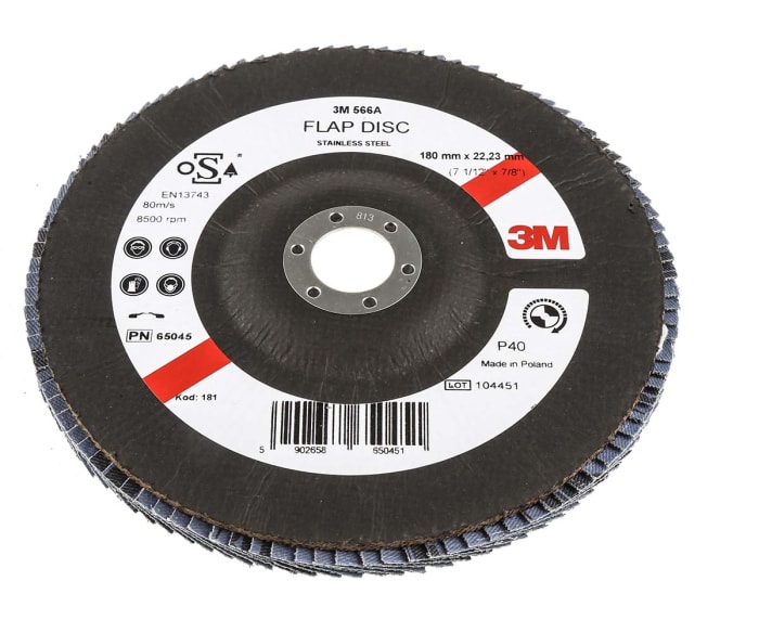 65045 3M | Disco de láminas de Aluminio de Zirconio 3M, P40, Ø 180mm ...