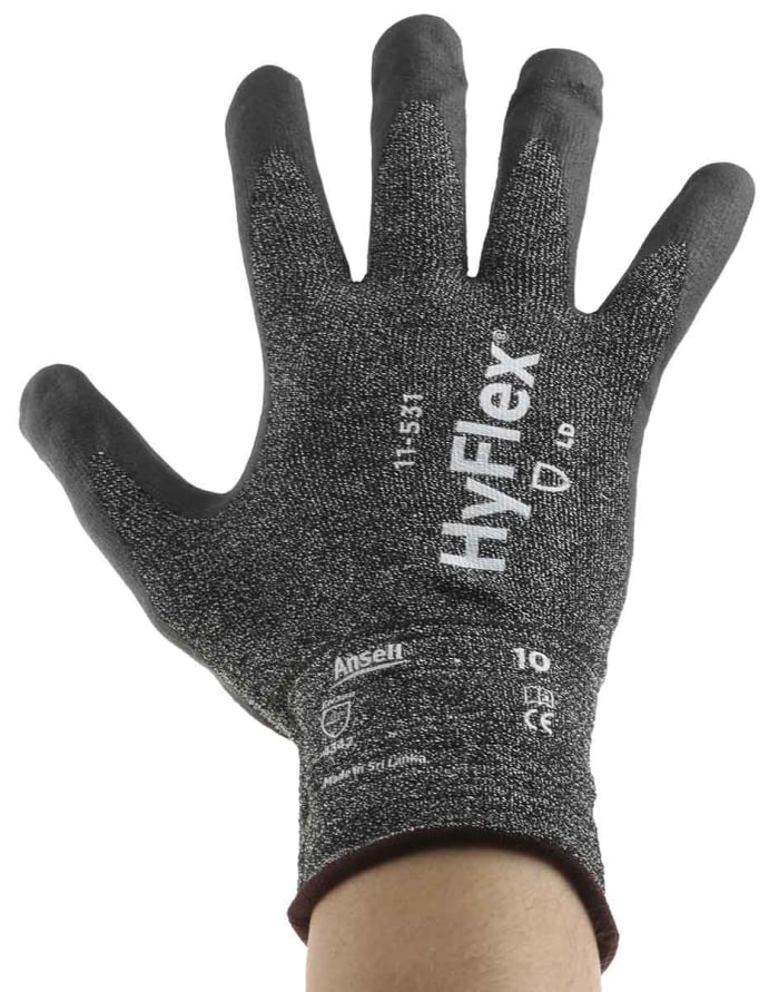 11531090 Ansell | Ansell HyFlex 11-931 Grey Nylon Cut Resistant Work ...