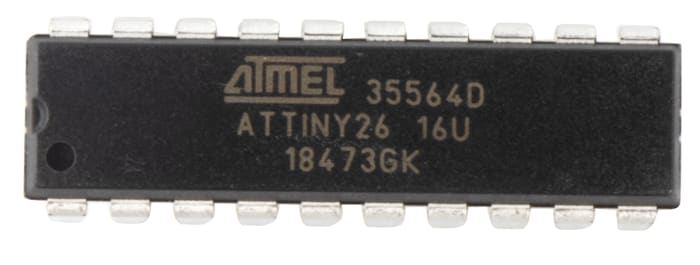 ATTINY26-16PU Microchip | Microchip, 8bit AVR, ATtiny26 Microcontroller, 16MHz, 2 kB Flash, 20 ...