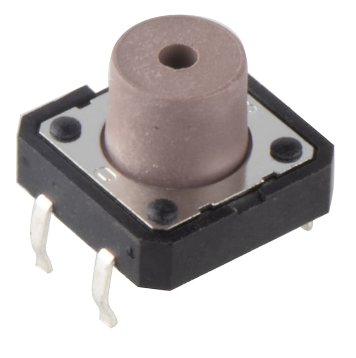 PTS125SM85-2 LFS C & K | C & K IP40 Black Button Tactile Switch, SPST 50 mA 7 (Dia.)mm Through ...