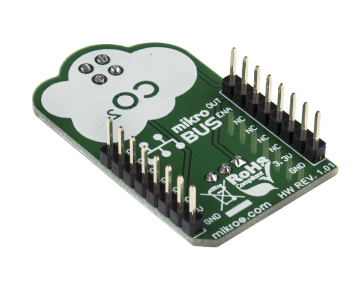 MIKROE-2516 MikroElektronika | MikroElektronika Pollution Click Gas Sensor mikroBus Click Board ...