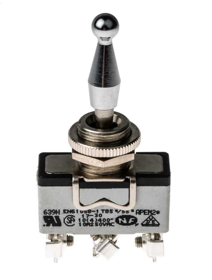 639H/X2330 APEM | APEM Toggle Switch, Panel Mount, On-Off-On, SPDT ...