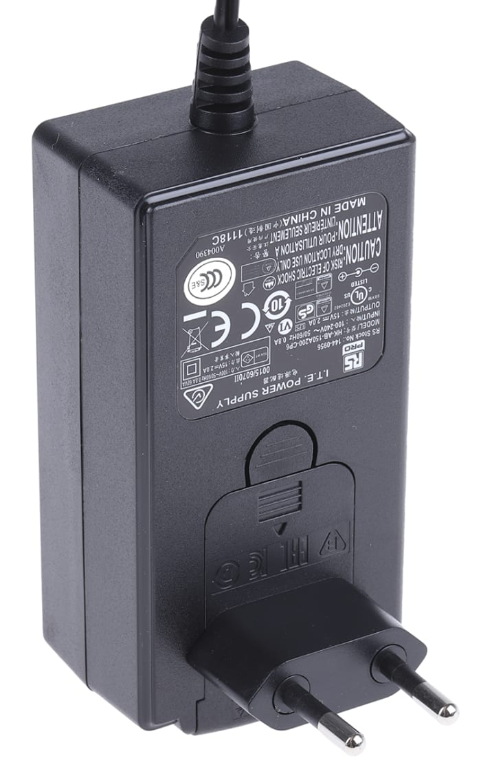 RS PRO | RS PRO 30W Plug-In AC/DC Adapter 15V dc Output, 2A Output ...