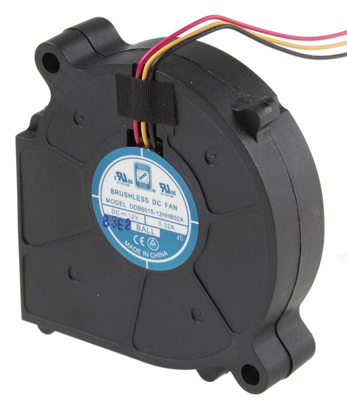 RS PRO | RS PRO Centrifugal Fan, 12 V dc, 7.45cfm, DC Operation, 60mm ...