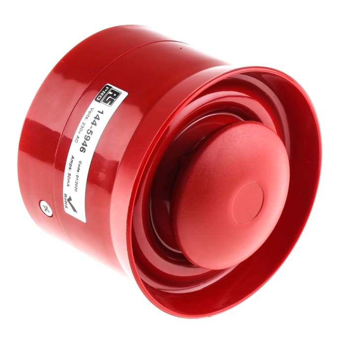 RS PRO | RS PRO Red 8 Tone Electronic Sounder ,98 → 260 V ac, IP54 ...