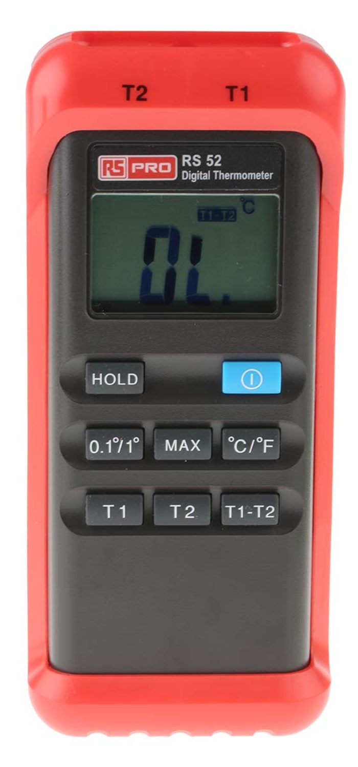 RS PRO | RS PRO RS52 Wired Digital Thermometer, K Probe, 2 Input(s ...