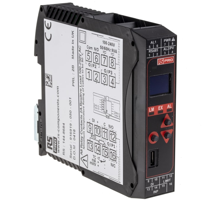 RS PRO | RS PRO DIN Rail PID Temperature Controller, 22.5 x 110mm 3 ...