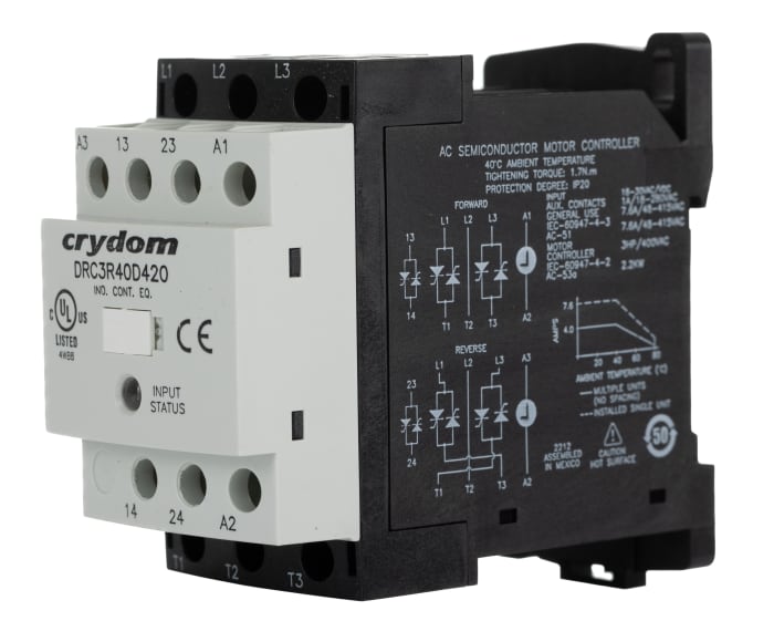 DRC3R40D420 Sensata / Crydom | Sensata Crydom DRC Solid State Contactor ...