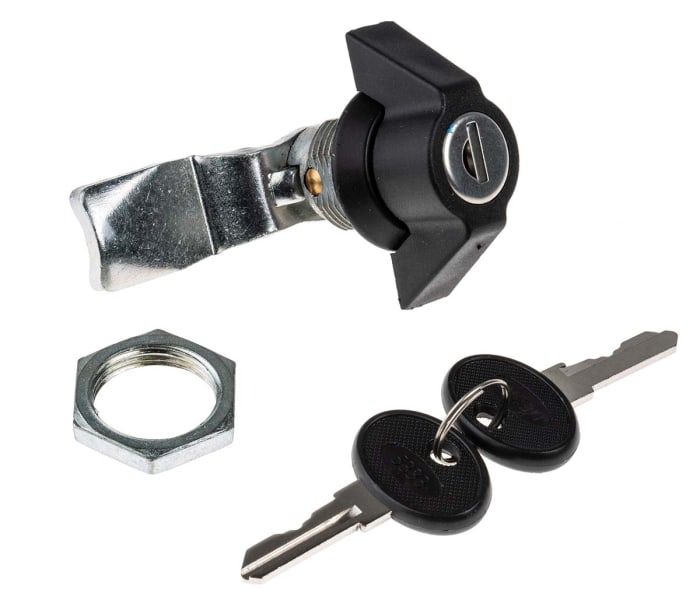 RS PRO | RS PRO Black Cabinet Lock, 28.5mm Panel-to-Tongue, 22.2 x 20 ...