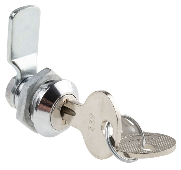 RS PRO | RS PRO Chrome Zinc Cabinet Lock, 16mm Panel-to-Tongue, 16.2 x ...