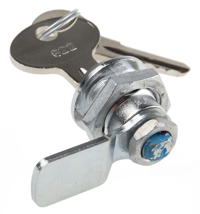 RS PRO | RS PRO Chrome Zinc Cabinet Lock, 16mm Panel-to-Tongue, 16.2 x ...