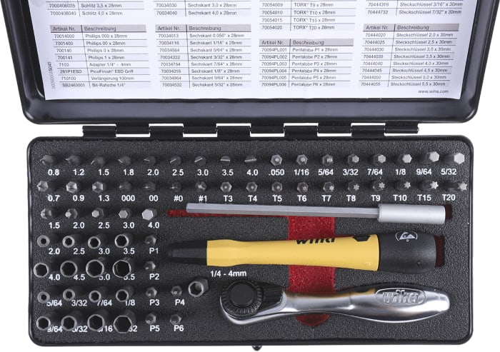 39971 Wiha | Wiha Driver Bit Set 65 Pieces, Hexagon, Pentalobe ...
