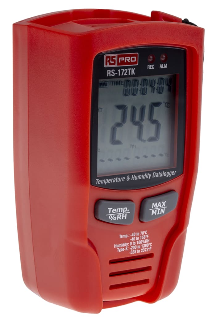 RS PRO | RS PRO RS-172TK Temperature & Humidity Data Logger, USB, 1 Input Channel(s) | 146-9089 | RS