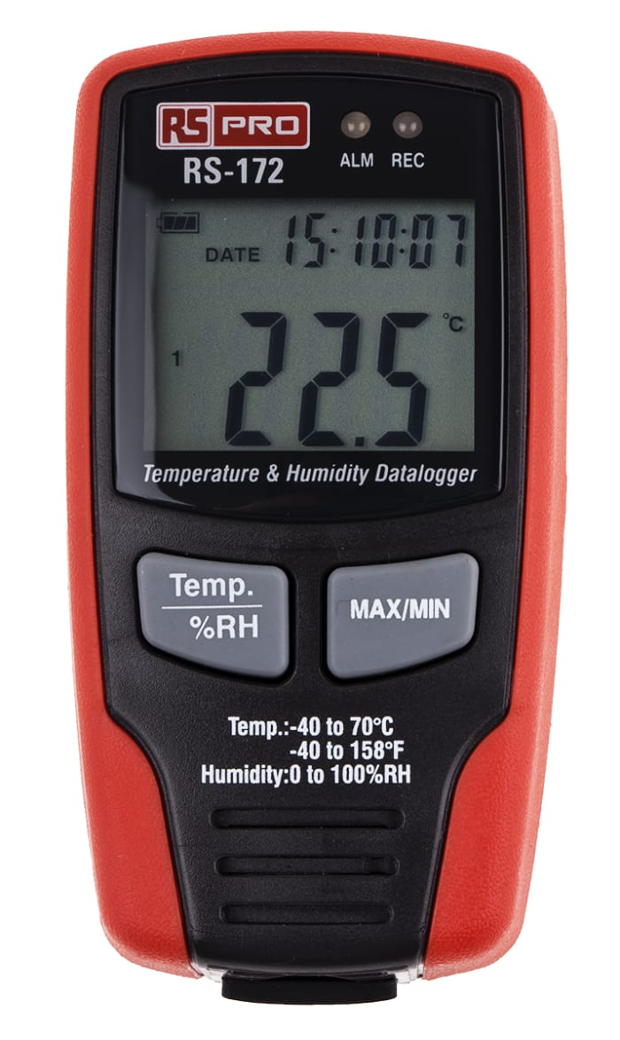 RS172 RS PRO | RS PRO RS-172 Temperature & Humidity Data Logger Data Logger for Humidity ...